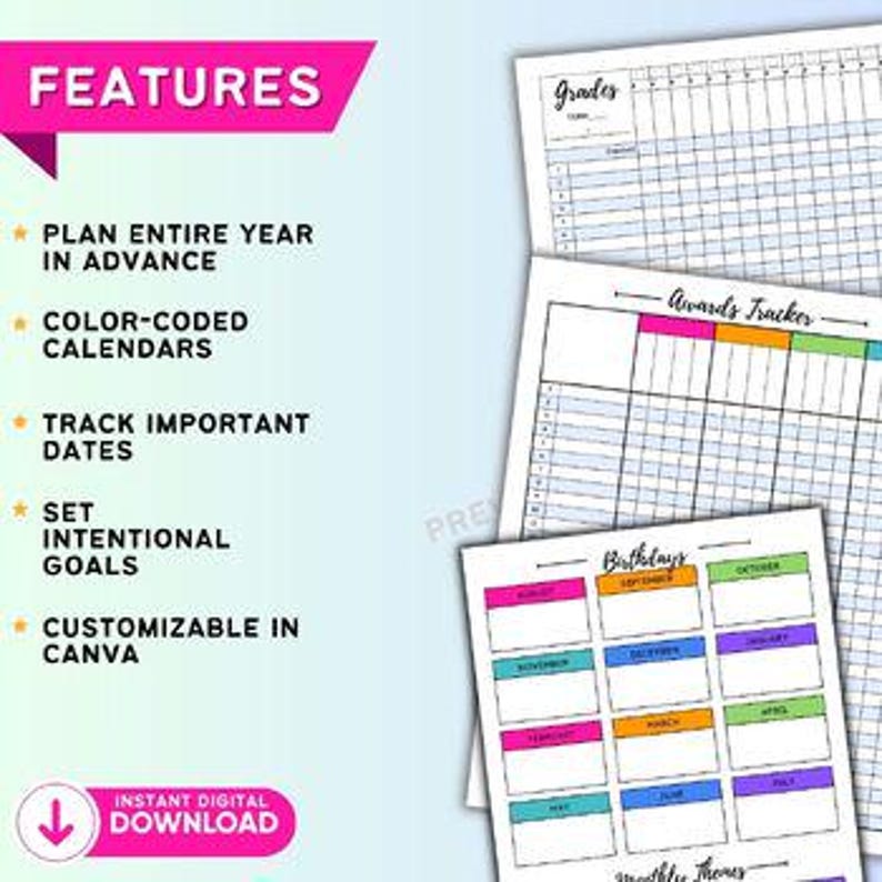 2025-2026 Academic Year At-a-glance Teacher Lesson Planner |printable ...