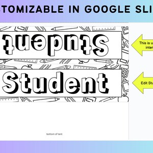 Coloring Student Name Tent, Back-to-school, First Day of School ...