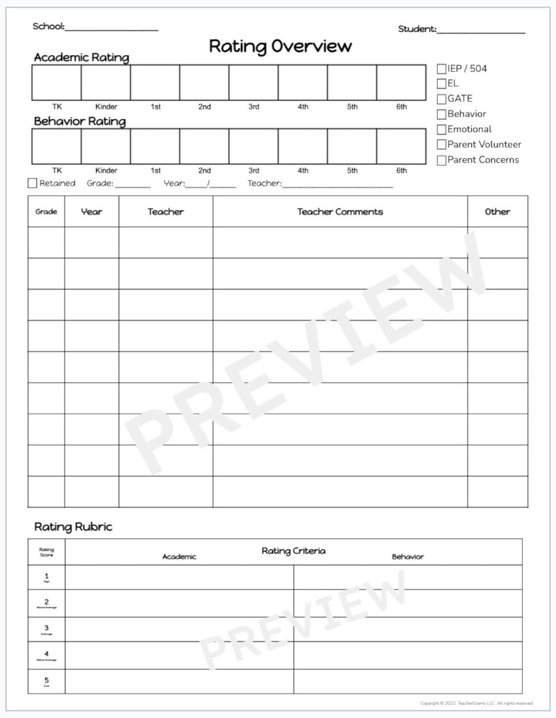 Annual Student Data Tracker Bundle | Academic Tracker | Behavior ...