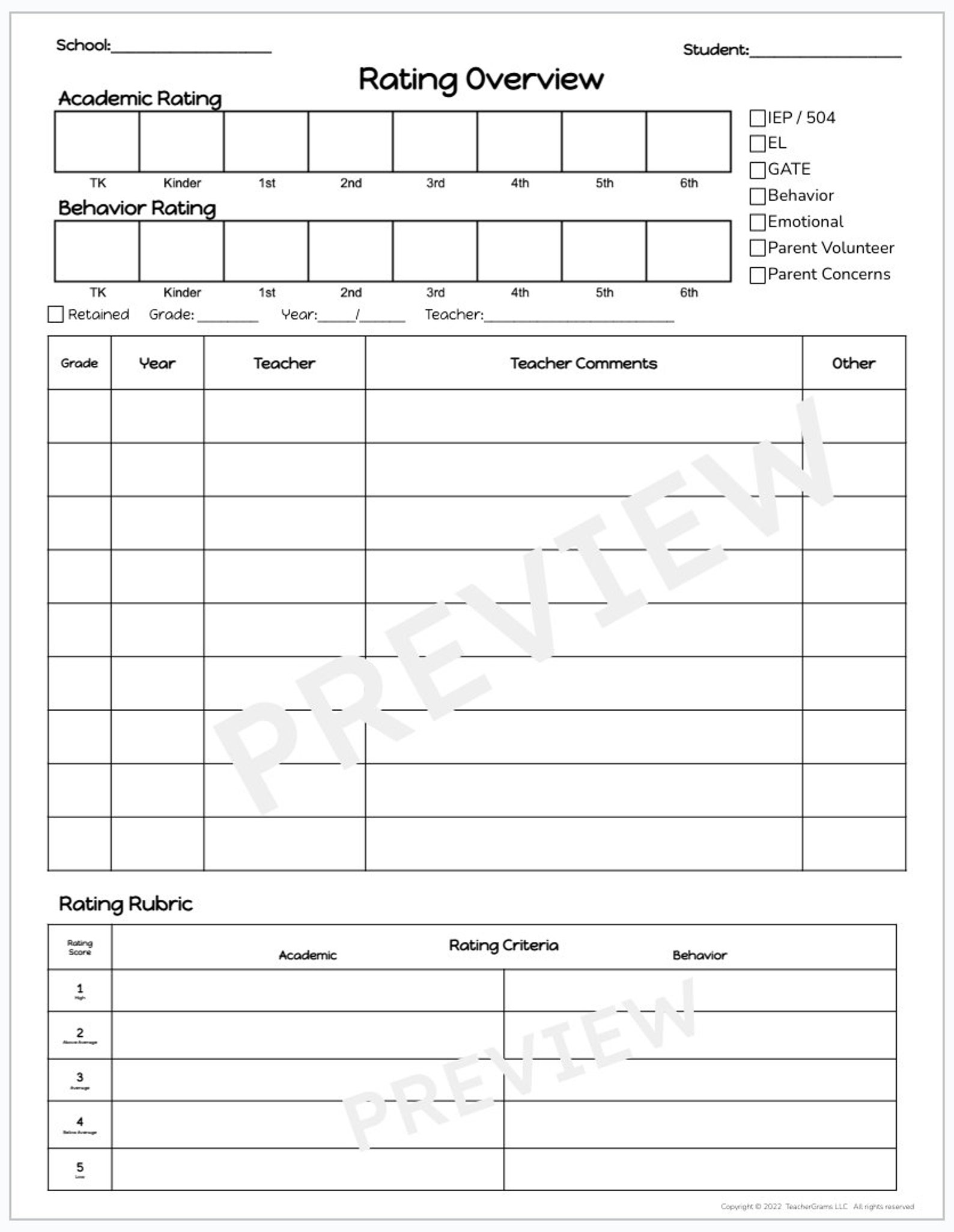 Annual Student Data Tracker Bundle | Academic Tracker | Behavior ...
