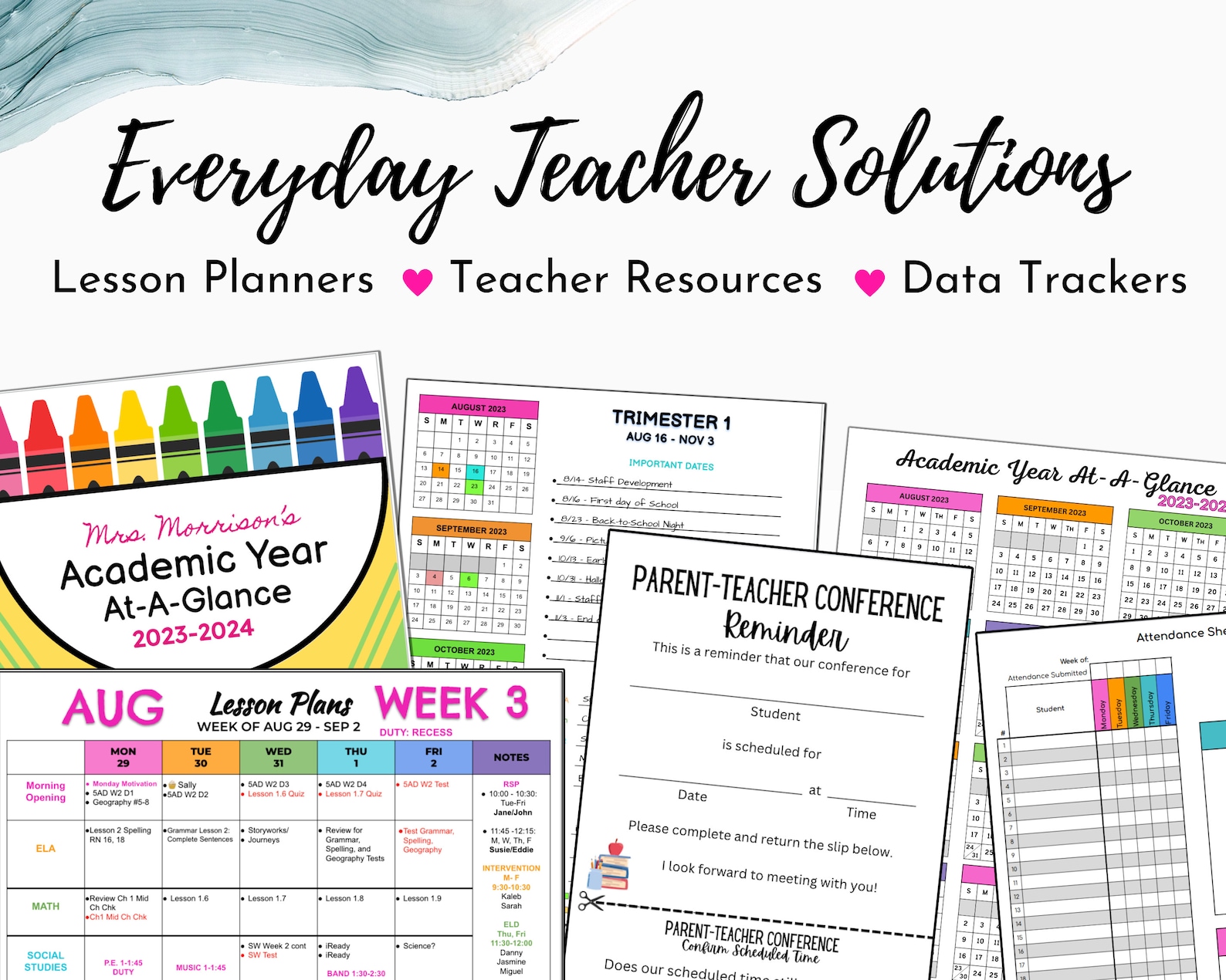 Printable Weekly Lesson Plans, Editable Google Slide, Digital Download ...