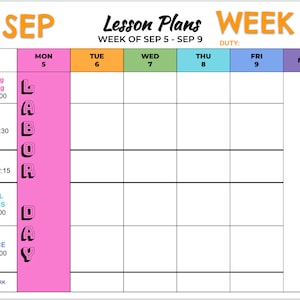 Printable Weekly Lesson Plans, Editable Google Slide, Digital Download ...