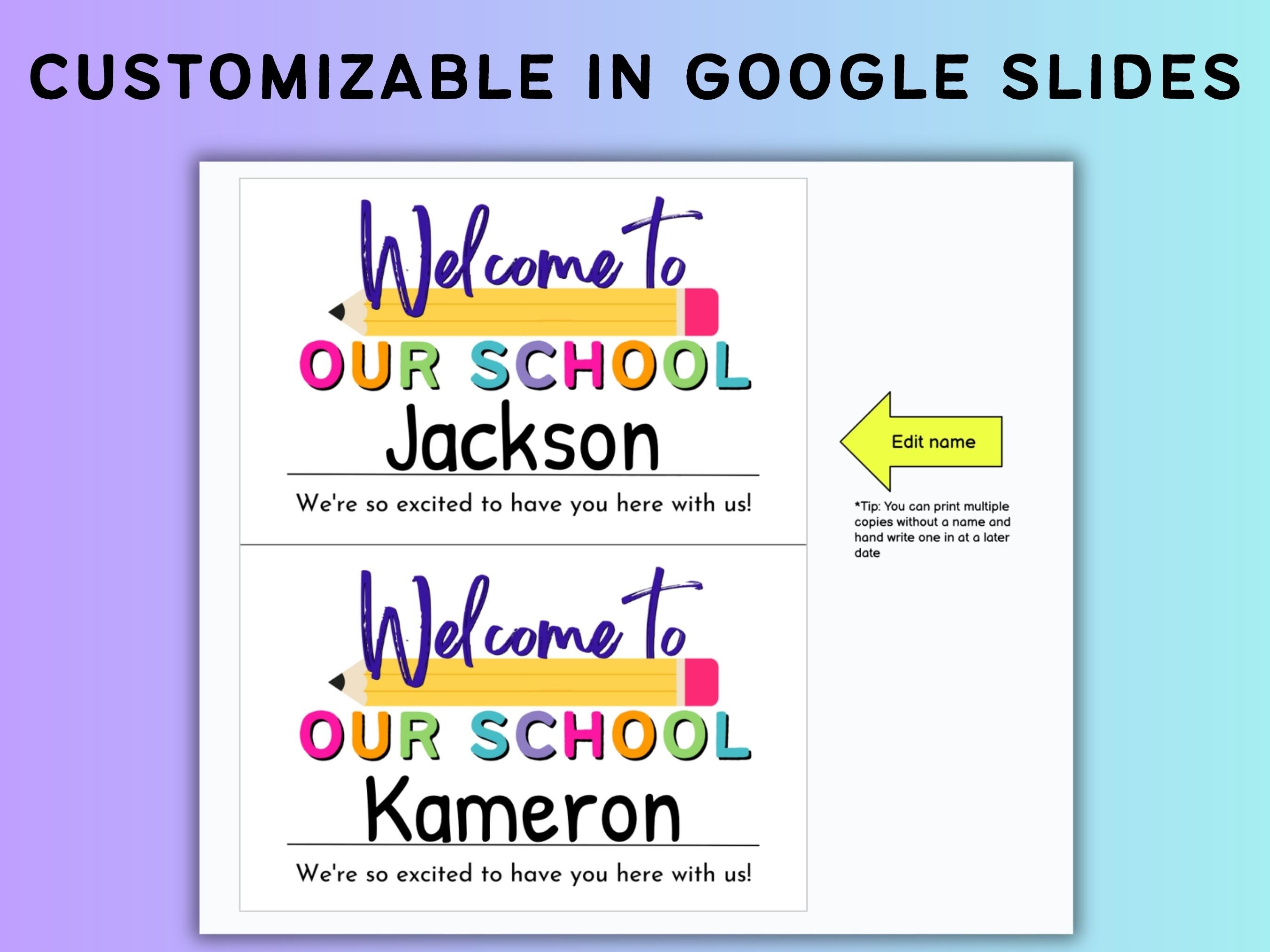 Printable Custom Welcome to Our School Sign for New Students, Google ...