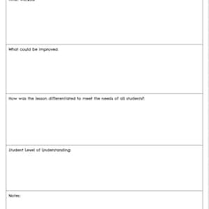 Lesson Plan & Reflection Template - Etsy