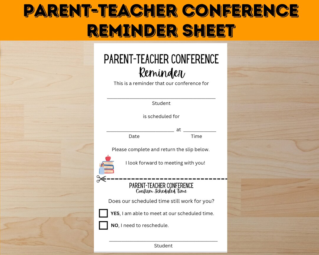 Parent-teacher Conference Reminder Sheet - Etsy