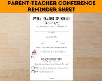 Parent-teacher Conference Reminders, Question Sheet, In-progress Sign ...
