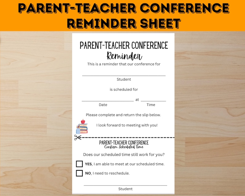 Parent-teacher Conference Reminder Sheet - Etsy
