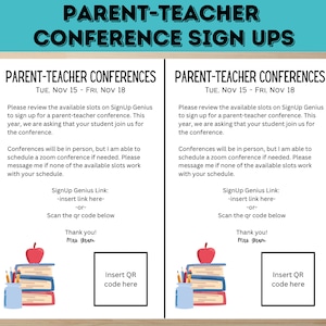 Editable Parent-teacher Conference Sign-up Flyer Form to Share With ...