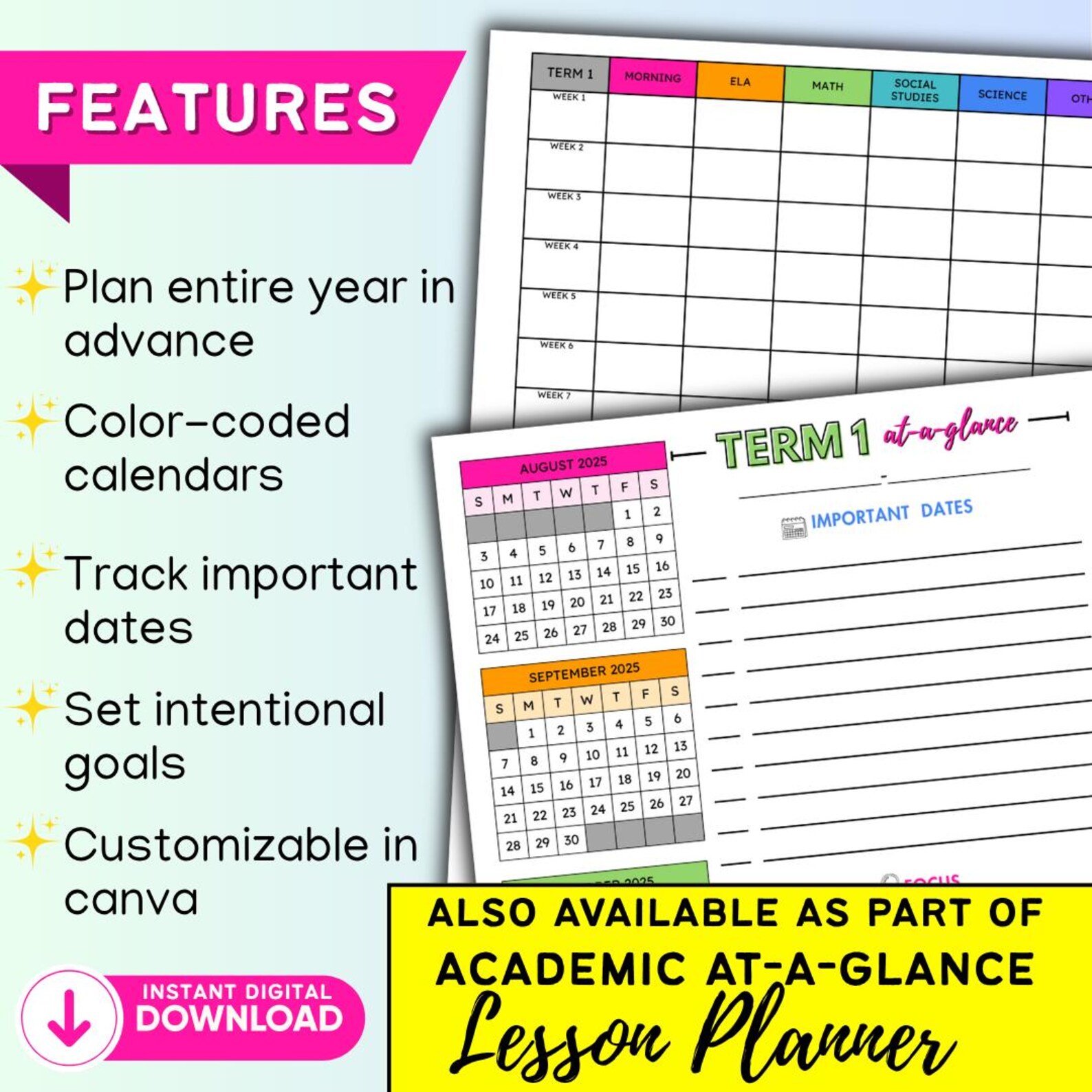 2025-2026 Academic Year At-a-glance Calendar | Year at a Glance ...