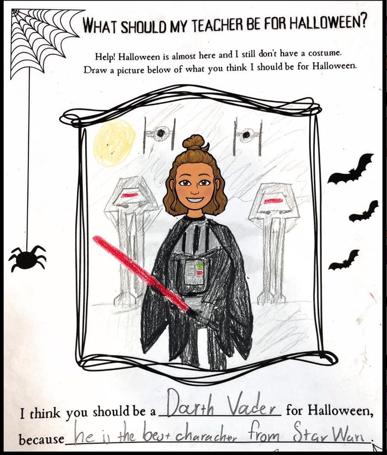 What Should My Teacher Be for Halloween? Classroom Worksheet Activity ...