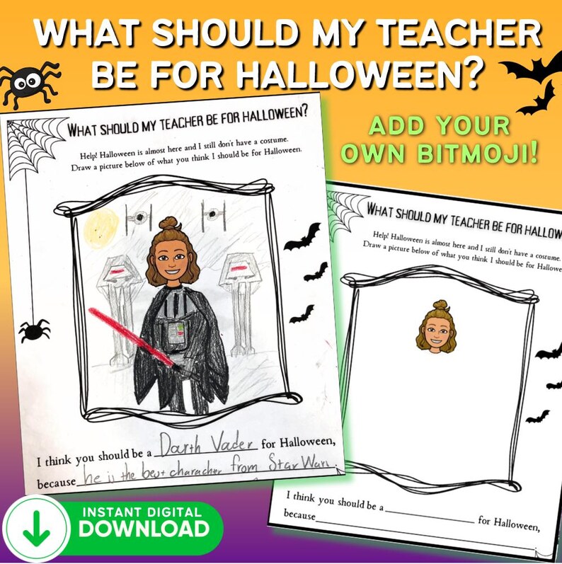 What Should My Teacher Be for Halloween? Classroom Worksheet Activity ...