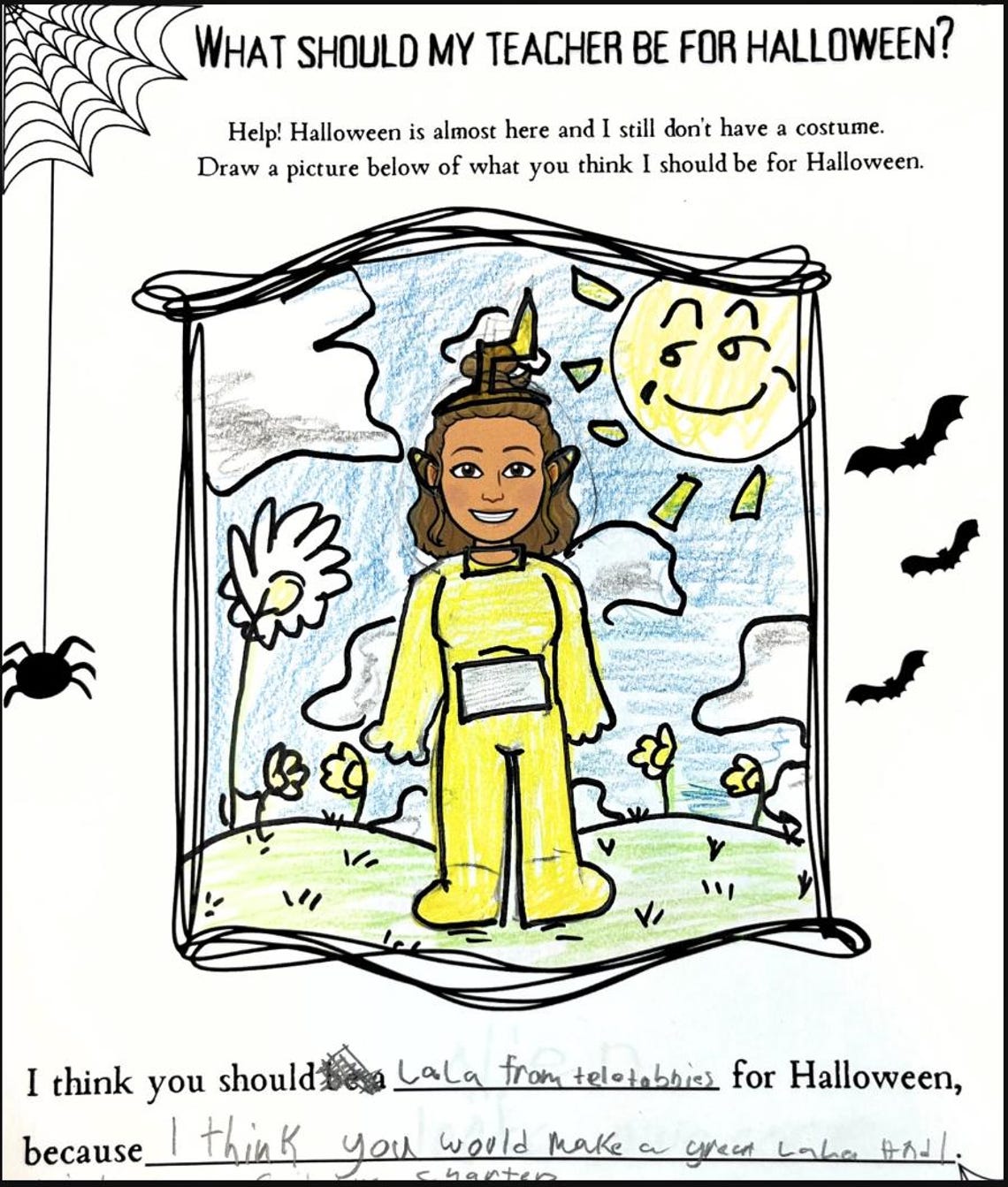 What Should My Teacher Be for Halloween? Classroom Worksheet Activity ...