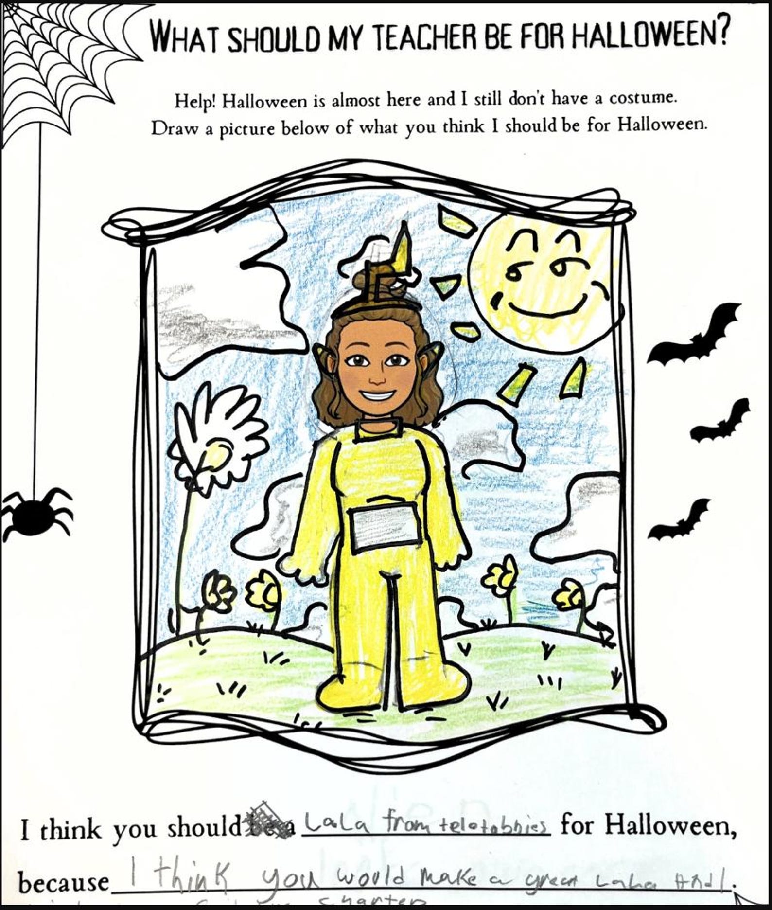 What Should My Teacher Be for Halloween? Classroom Worksheet Activity ...
