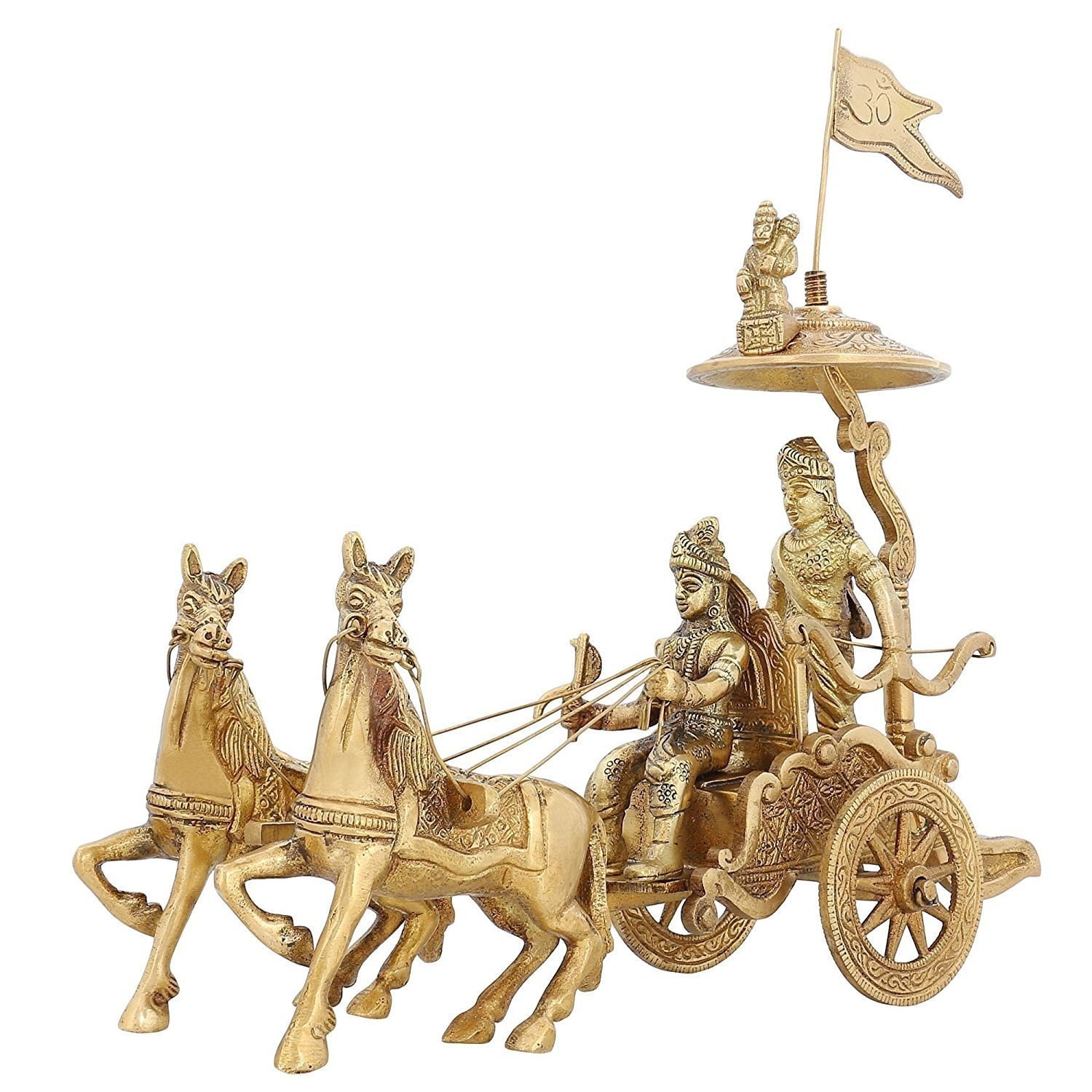 Brass Lord Krishna Arjuna Rath Chariot With Lord Hanuman - Etsy