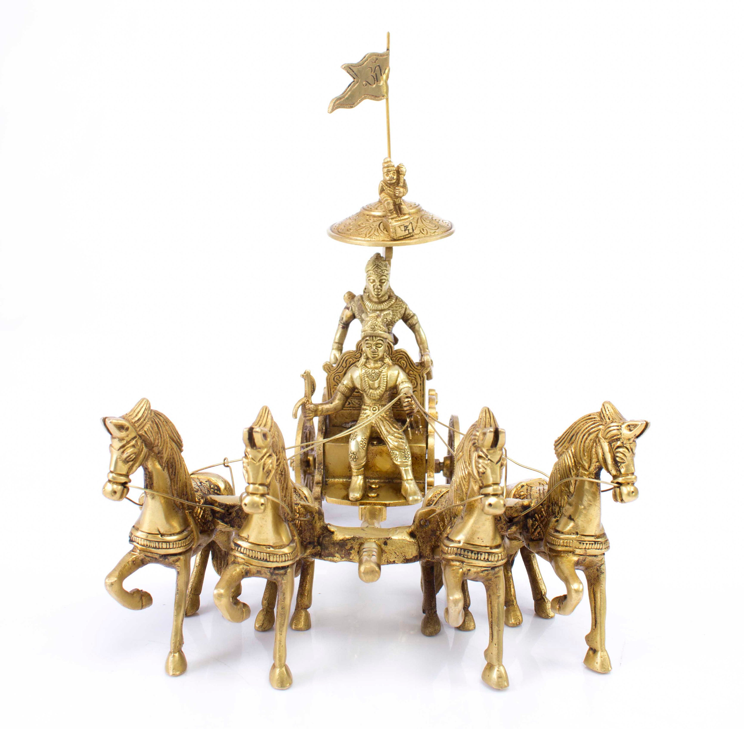 Brass Lord Krishna Arjuna Rath Chariot With Lord Hanuman - Etsy