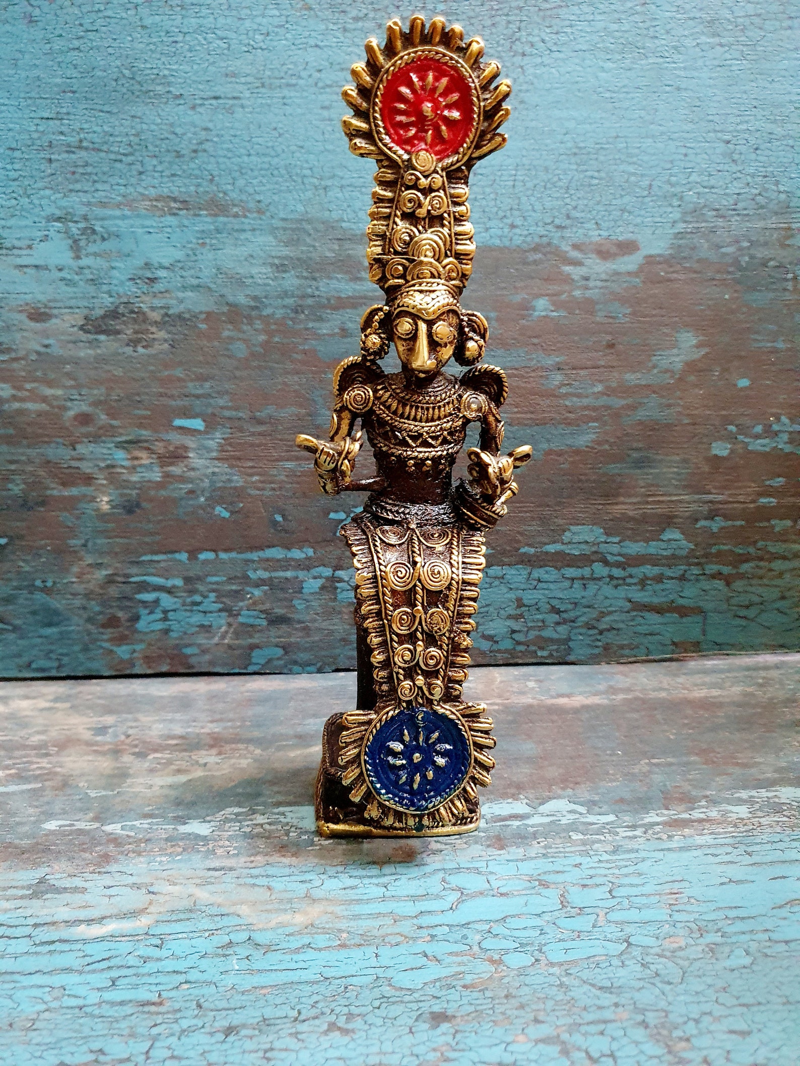 Brass Indish Ancient Dhokra Art Handmade Tribal Art Set of 2 - Etsy