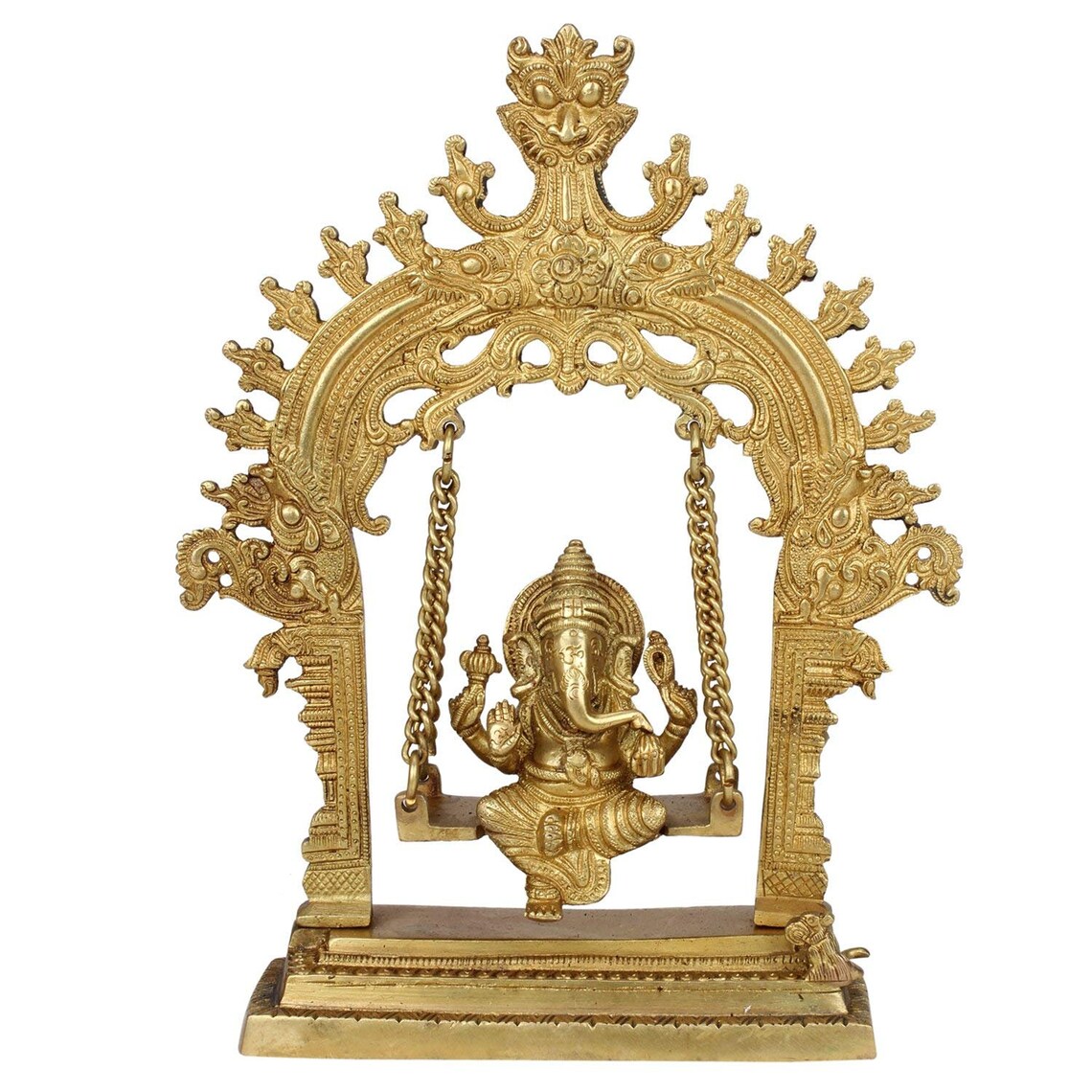 Brass Lord Ganesha on Swing/brass Ganesh/ganpati on - Etsy