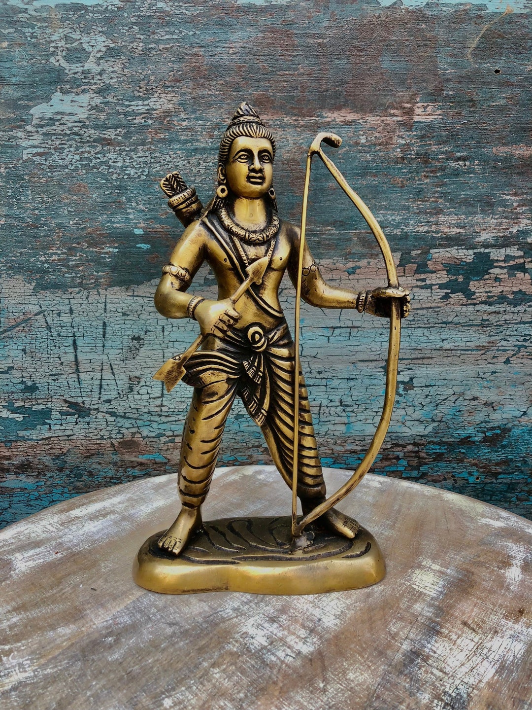 Brass Lord Rama Idol Ram Statue Murti in Antique Finish - Etsy