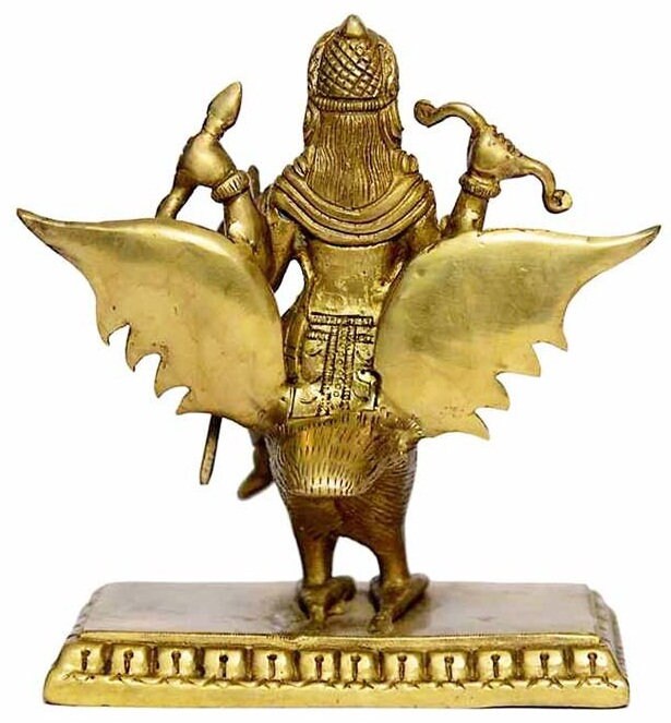Brass Lord Shani Dev Statue/ Hindu God of Good Luck - Etsy