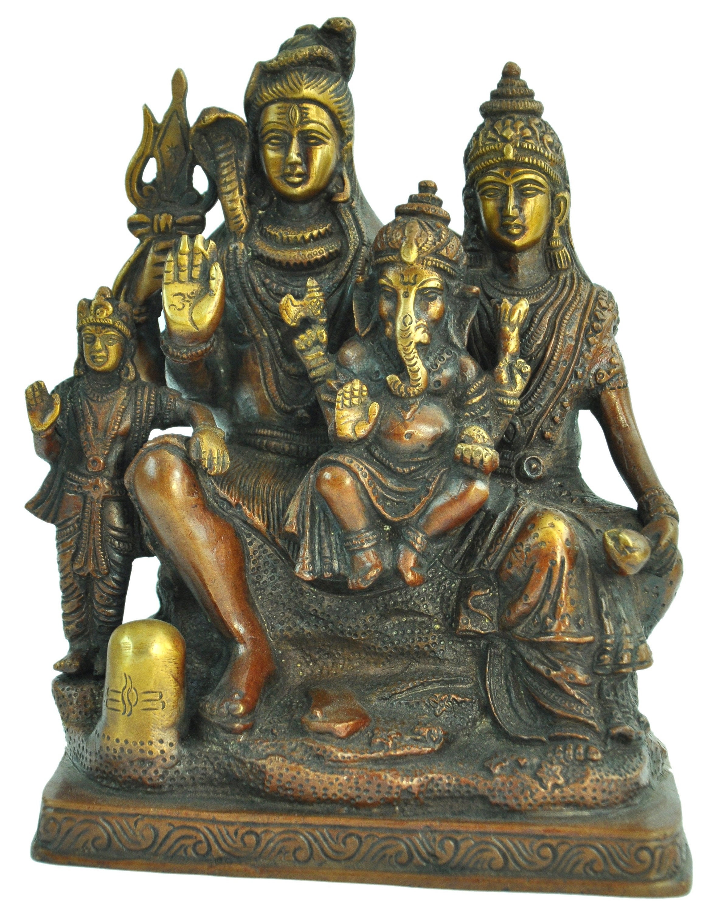 Home & Living Lord Shiva Parvati Idol Shiv Parivar Brass Murti Statue ...