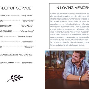 Printable Funeral Program Template for a Man Memorial Simple Service ...