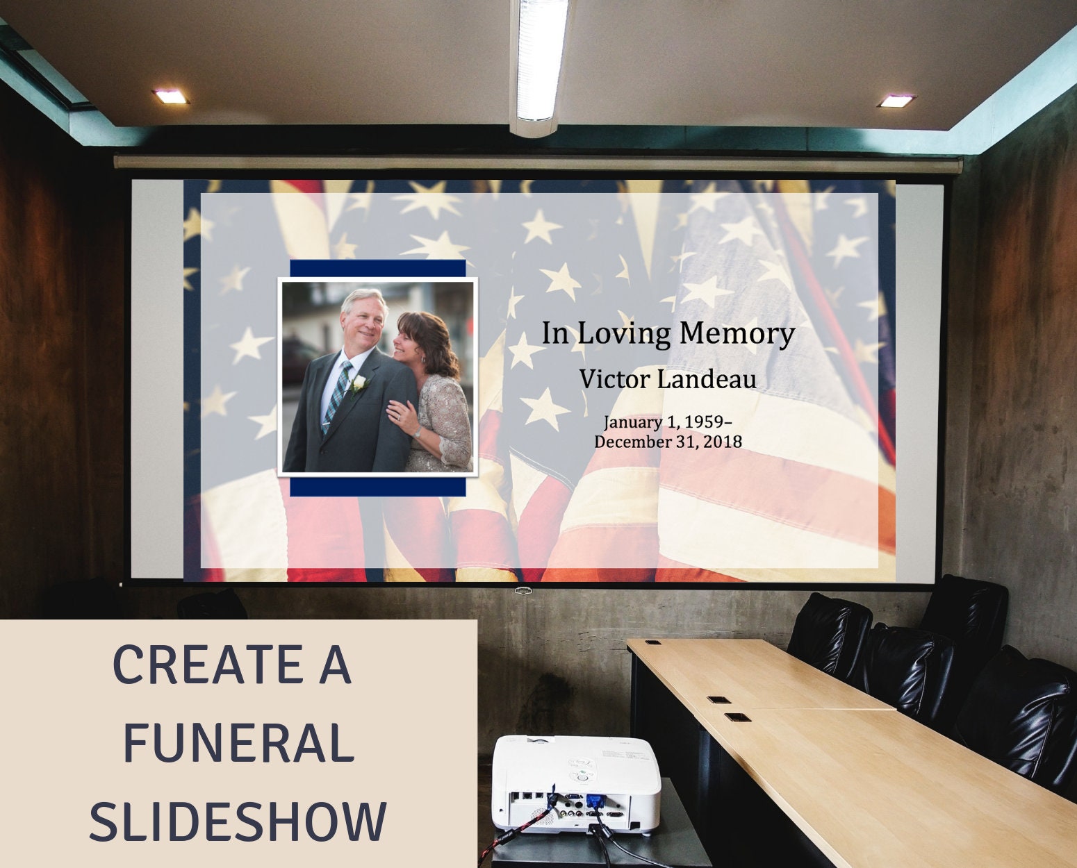 Funeral Slide Show American Flag Template Veteran Template Memorial ...