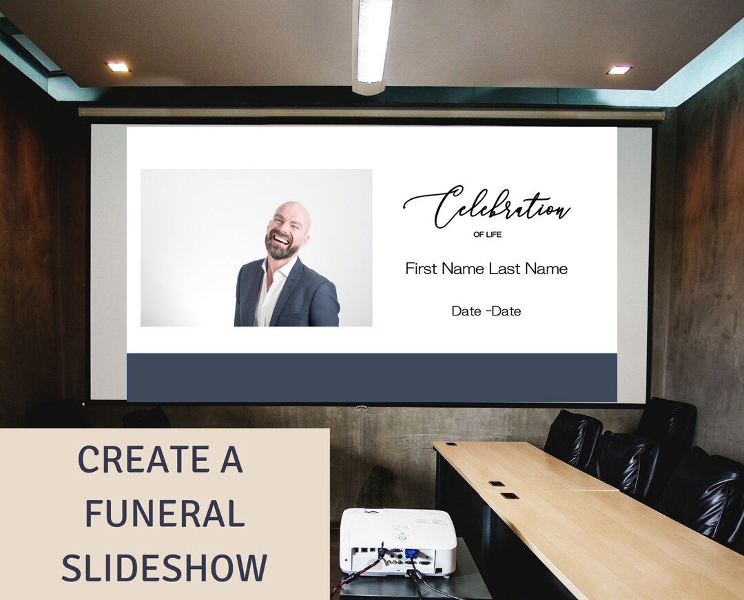 Funeral Slide Show Minimal Blue Template Funeral Template Memorial for ...