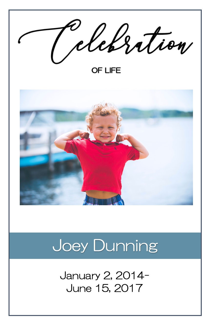 Funeral Program Template Light Blue Memorial Service Simple - Etsy