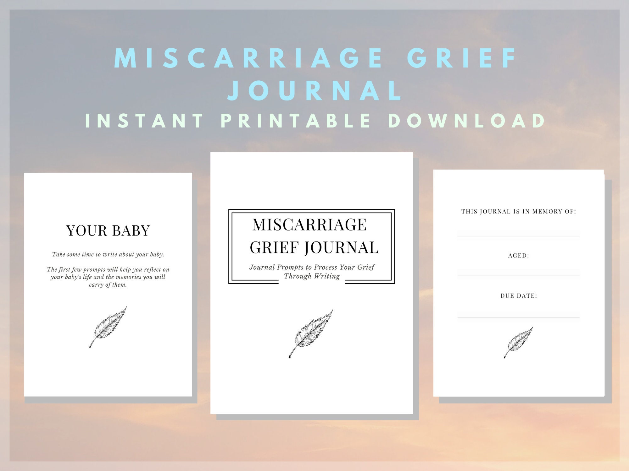 Miscarriage Grief Therapy Journal: Writing Through Grief, Infant Loss ...