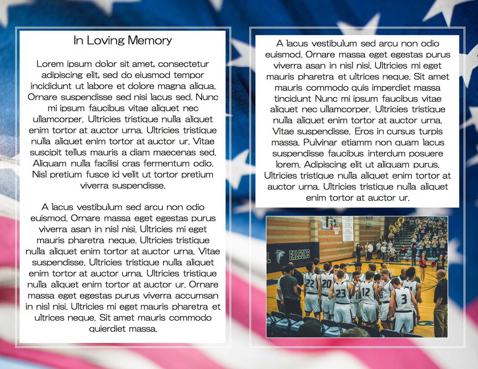 Patriotic Funeral Program Template American Flag 8 Page Program ...