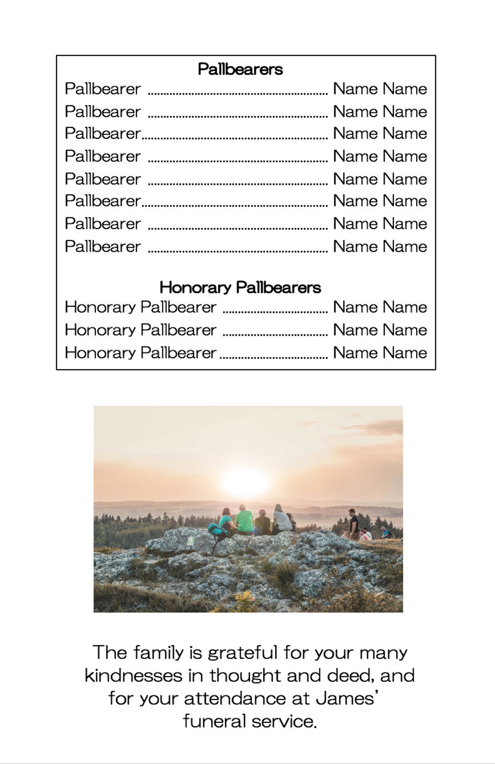 LDS Funeral Program Template for Man Blue Minimal Editable Funeral ...