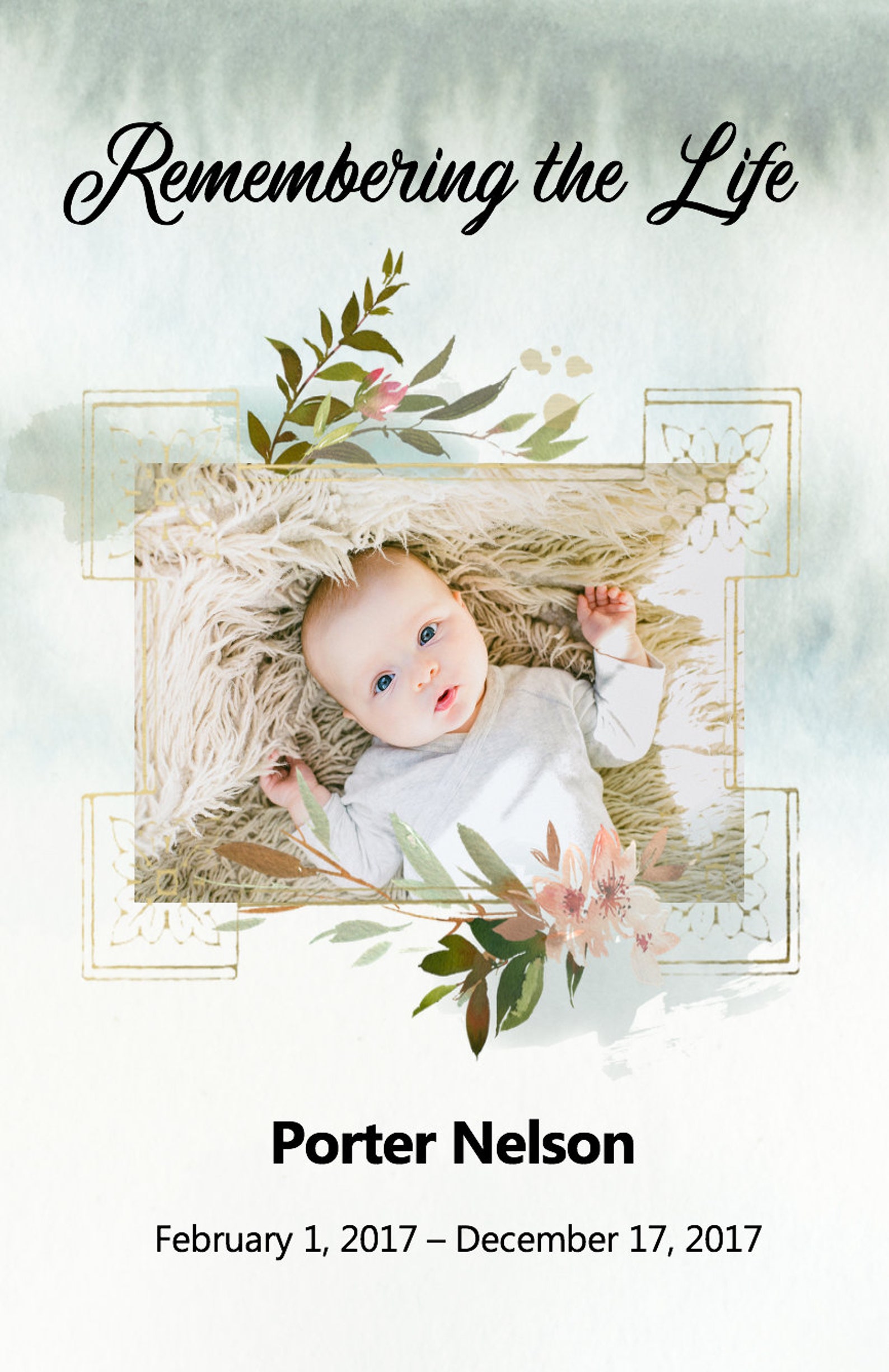 LDS Infant Funeral Program Template Baby Memorial Service Life ...