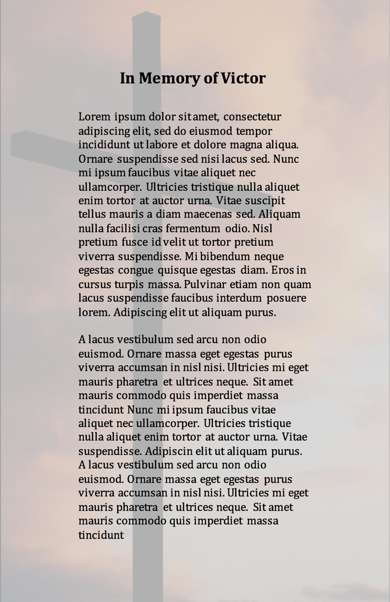 Funeral Program Template Christian Memorial Service Religious Funeral ...