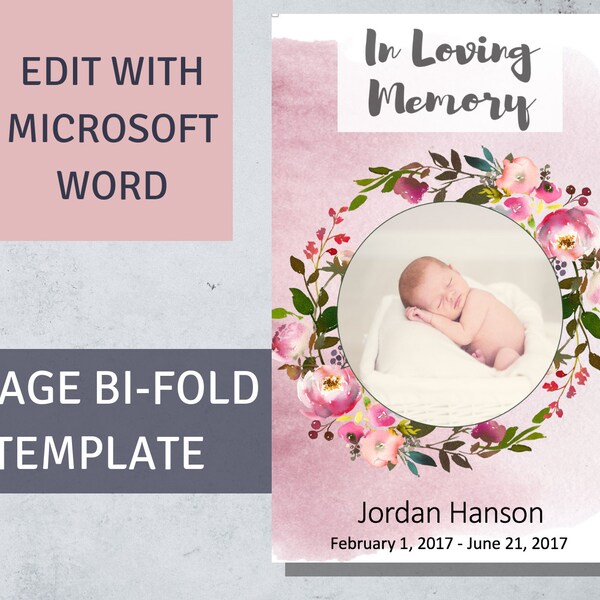 Memorial Service Program for Infants - Etsy