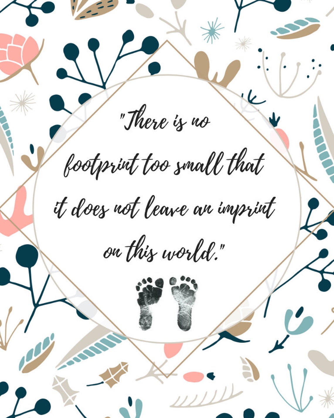 Sympathy Gift Print Footprints Miscarriage Print Instant Download ...