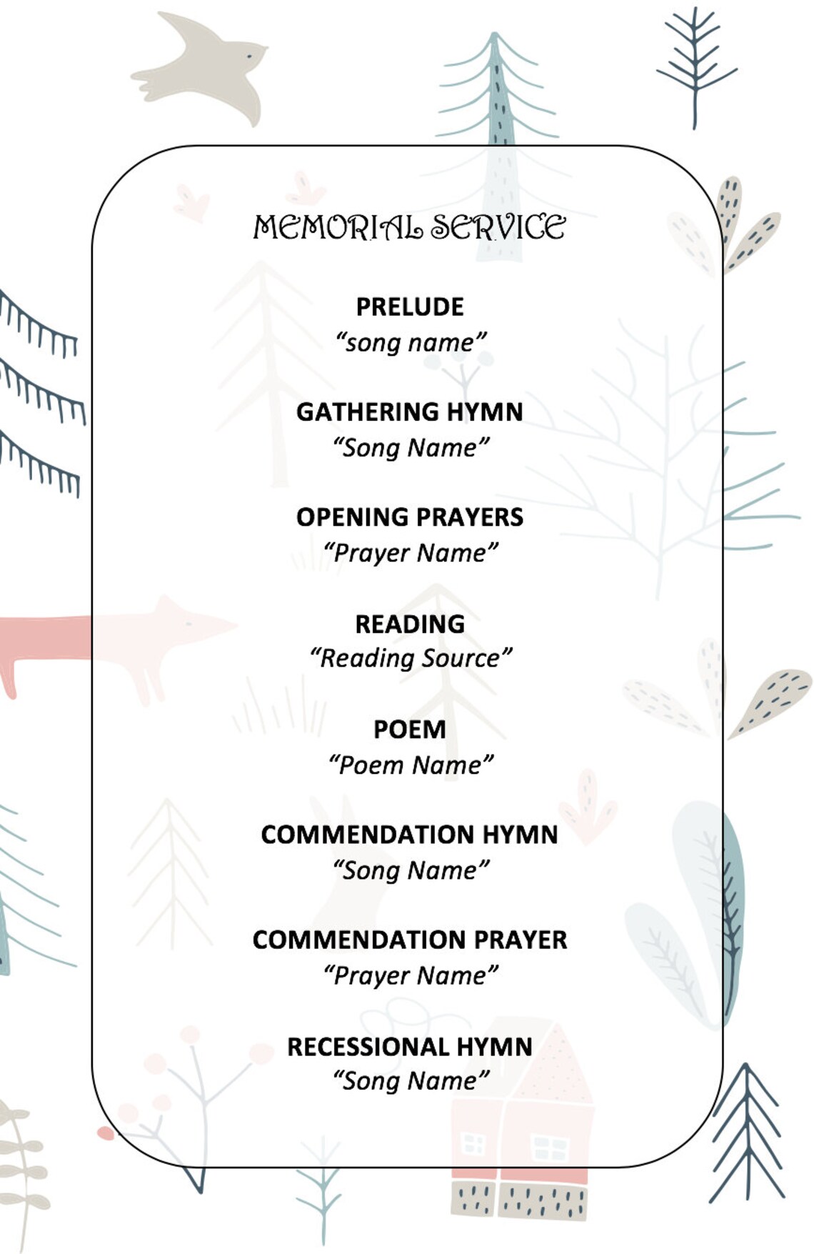 Baby Funeral Program Microsoft Word Template Baby Memorial Service ...