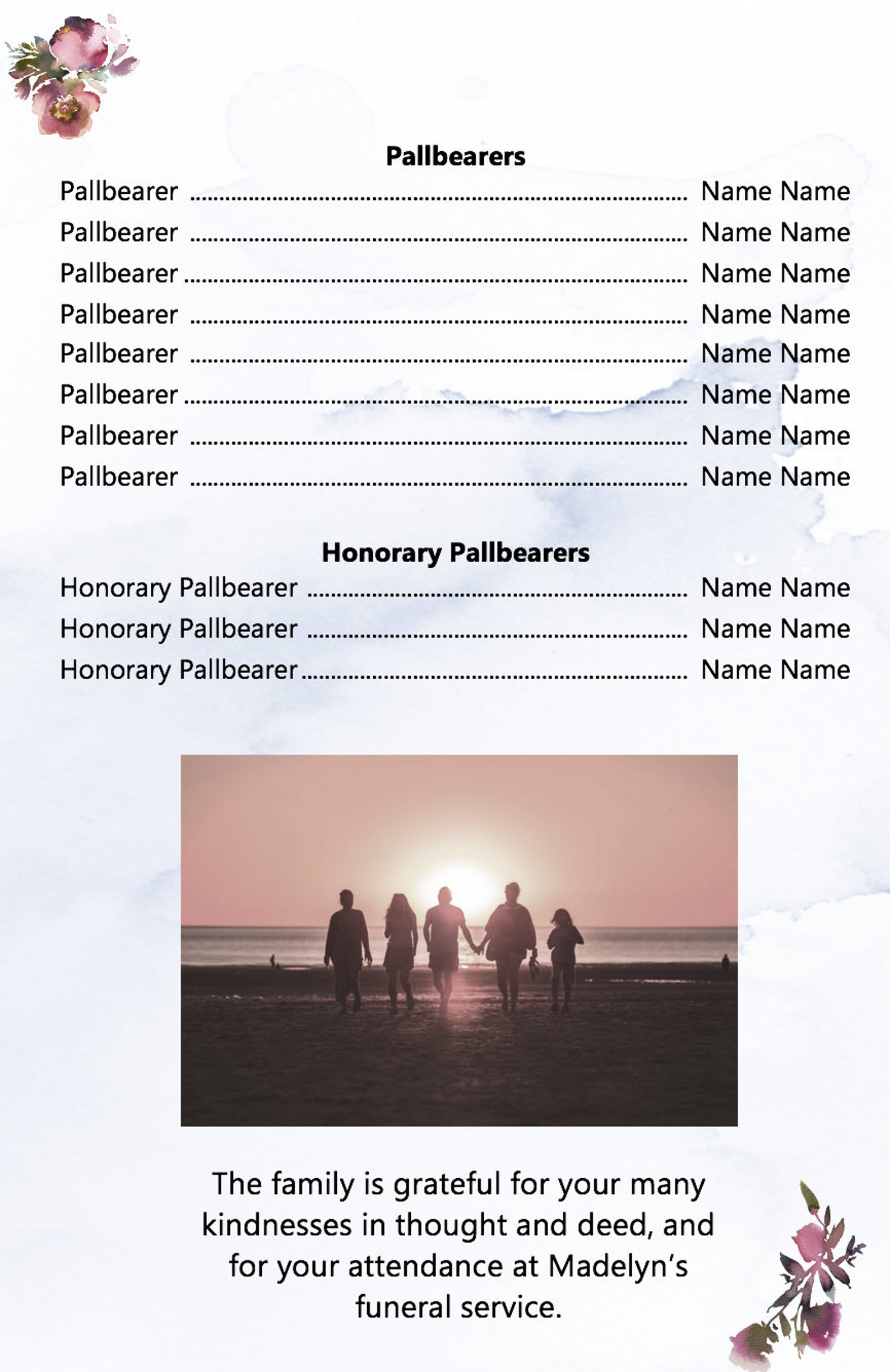 LDS Funeral Program Template Celebration of Life the Church of Jesus ...