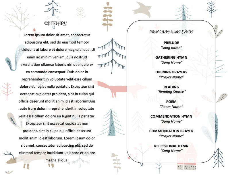 Baby Funeral Program Microsoft Word Template Baby Memorial Service ...