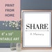 Share a Memory Sign Memorial Service Printable Funeral Blue Gray ...