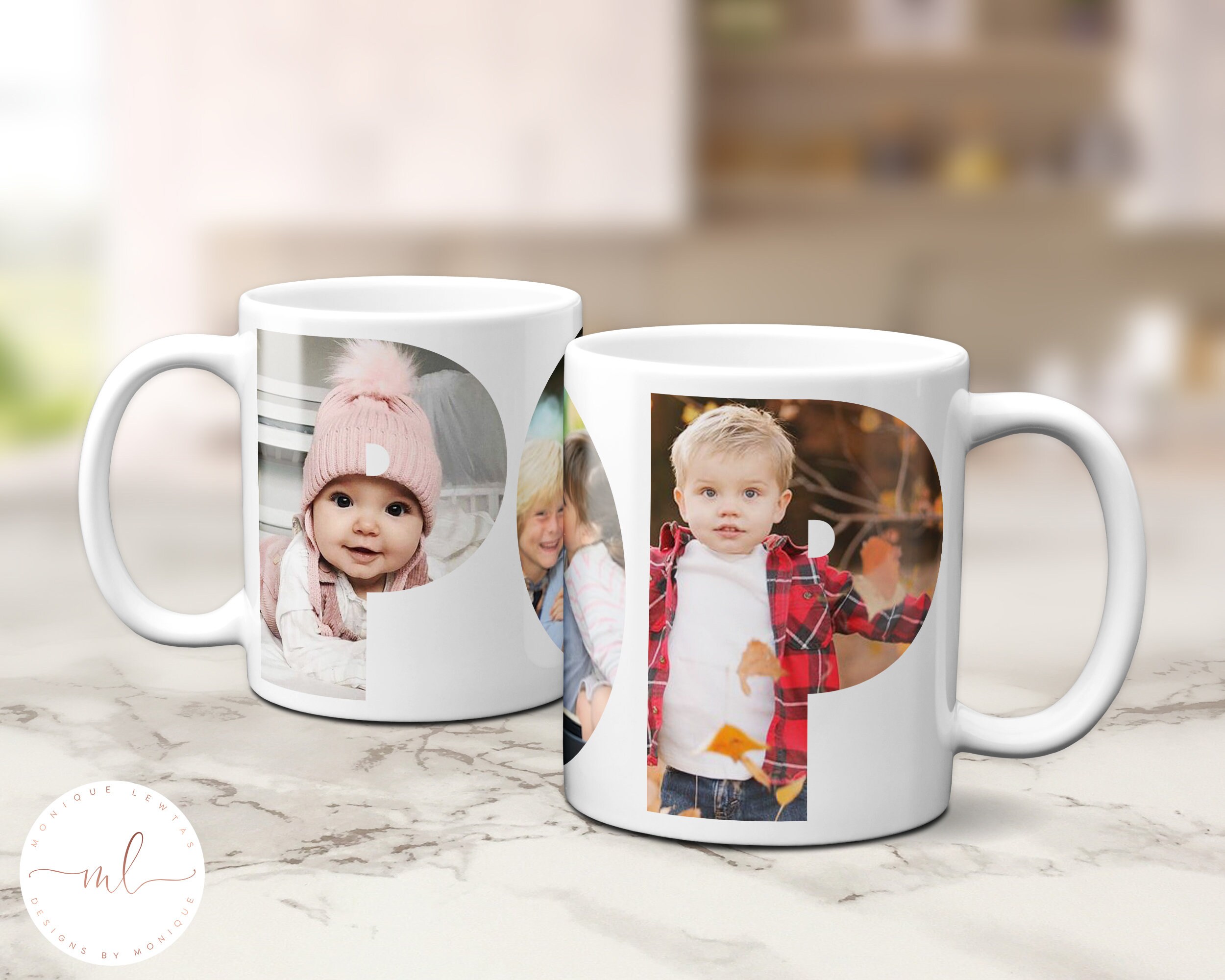 Personalised Pop Photo Collage Mug, Pop Mug, Poppy Mug, Grandfather Mug ...