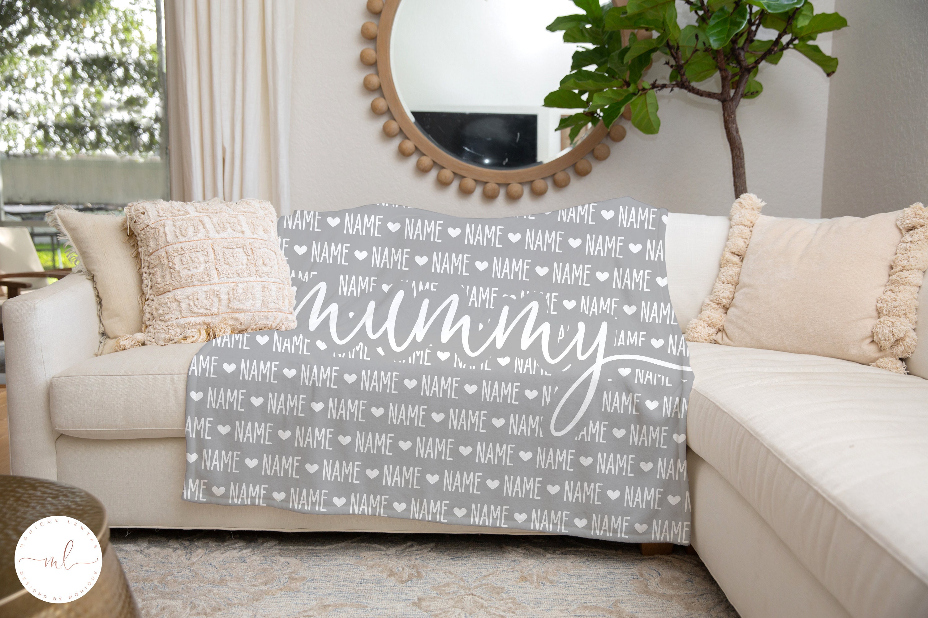 Personalised Custom Mummy Blanket With Kids Names Mummy - Etsy España