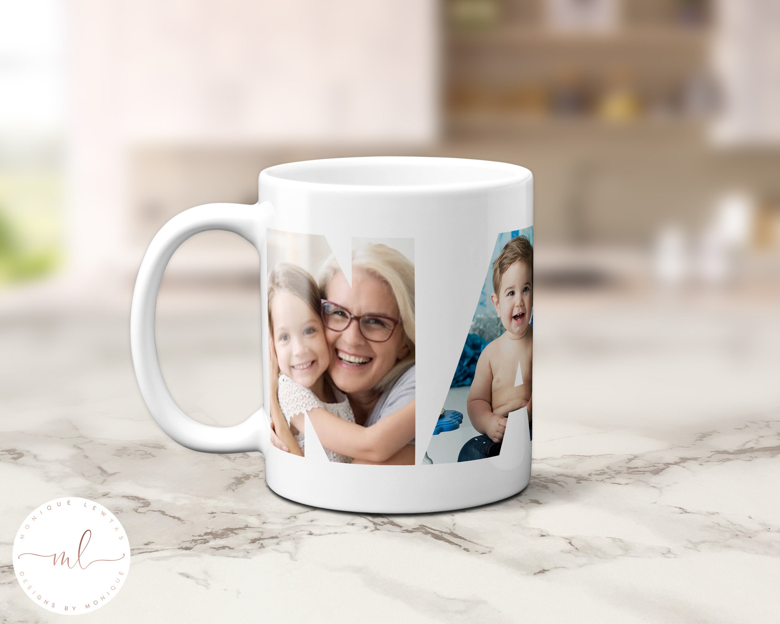 Personalised Nanna Photo Collage Mug, Nanna Mug, Coffee Mug, Coffee Cup ...