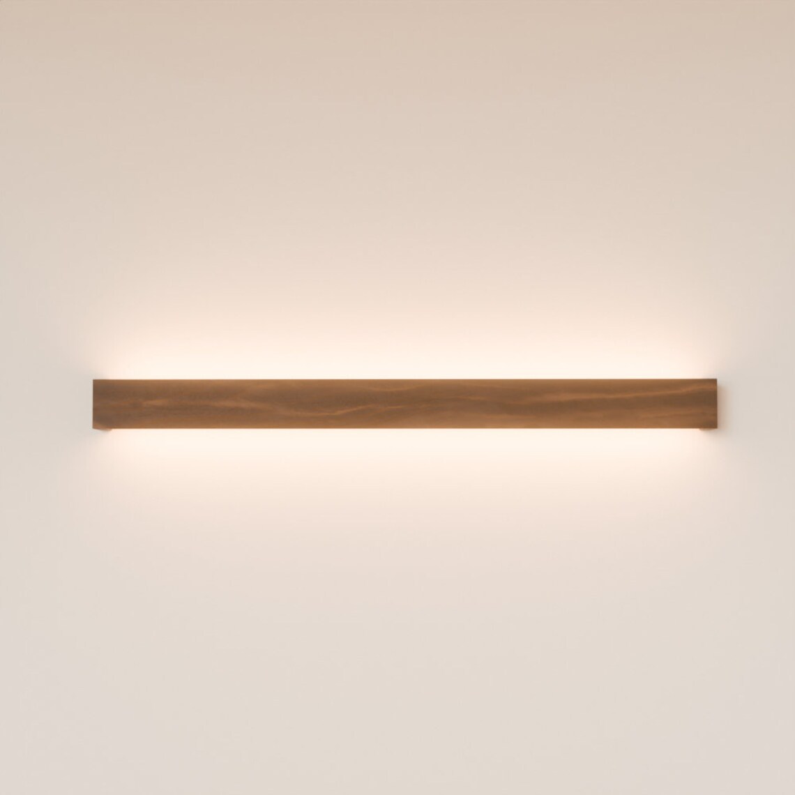 Handcrafted Wooden Sconce LED Lamp, Minimalist Wooden Linear Wall Lamp ...