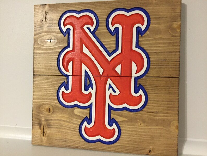 New York Mets, Custom Art, Hand Carved and Painted on Wood - Etsy