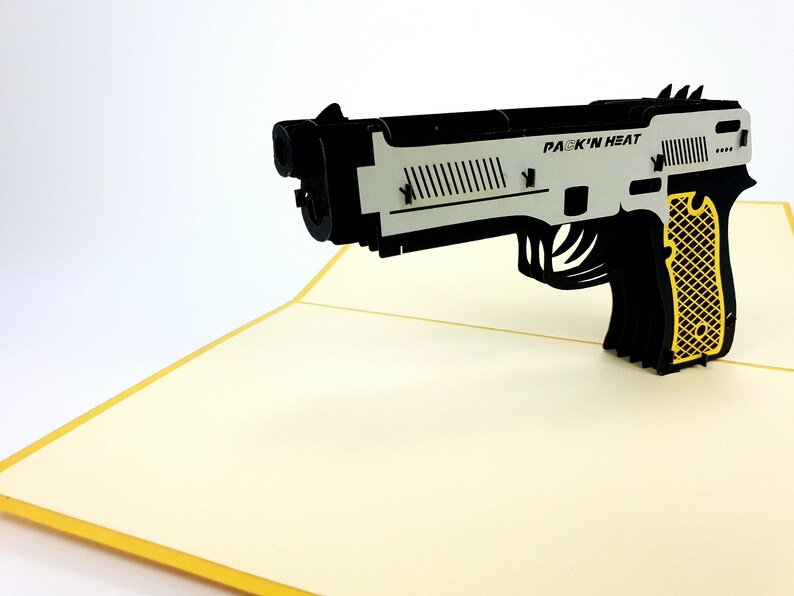 Gun Police FBI Father Pop up Kirigiami 3D Cards Handmade Uniqe - Etsy