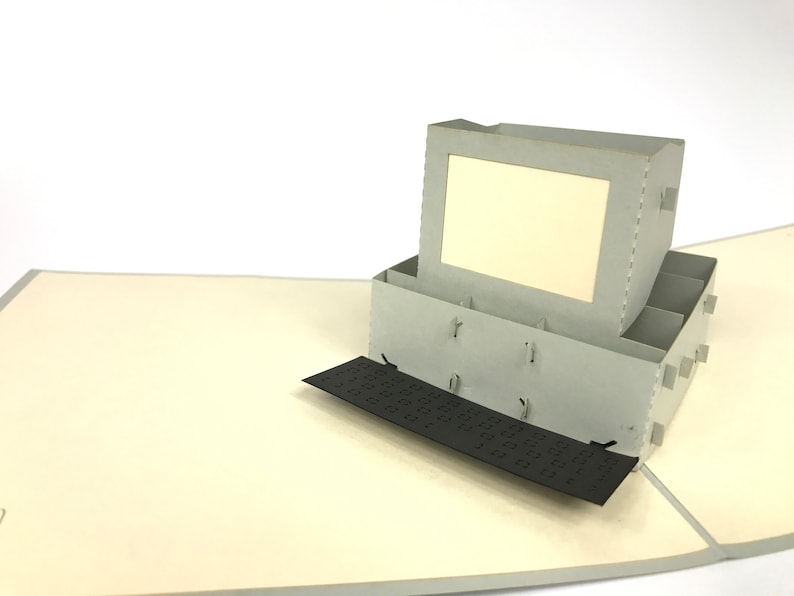 Computer PC Pop up Kirigiami 3D Cards Handmade Uniqe Birthday - Etsy