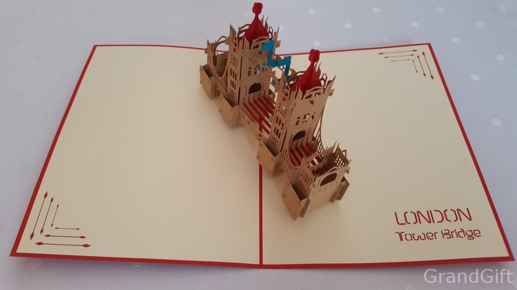 Tower Bridge Brwon Pop up Kirigiami 3D Cards Handmade Uniqe - Etsy