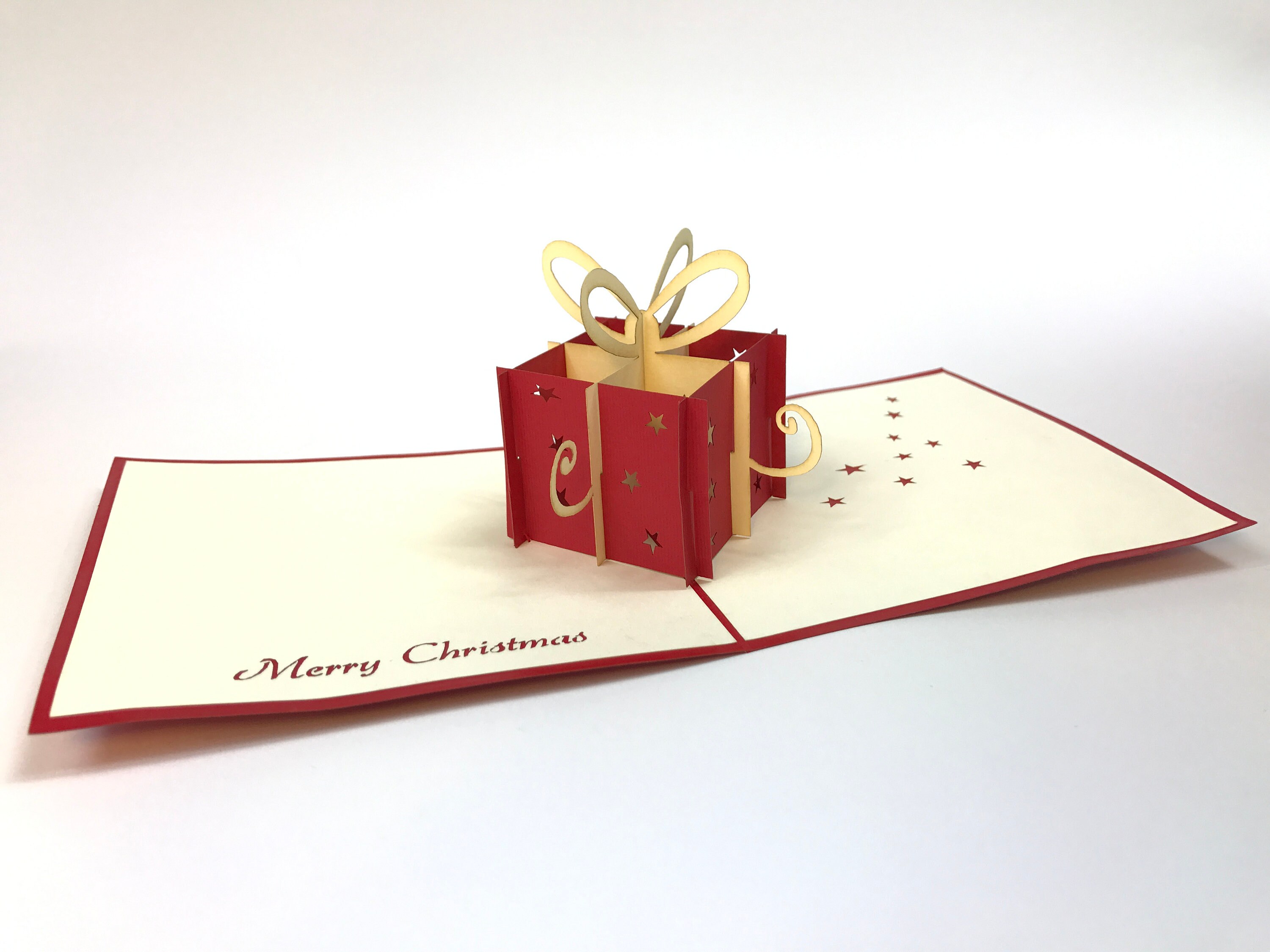 Christmas Present Box Gift Pop up Kirigiami 3D Cards Handmade - Etsy