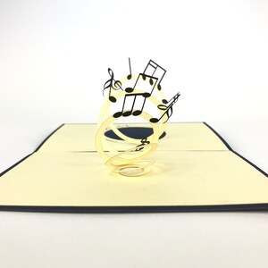 Music Notes Pop up Kirigiami 3D Cards Handmade Uniqe Birthday, Wedding ...