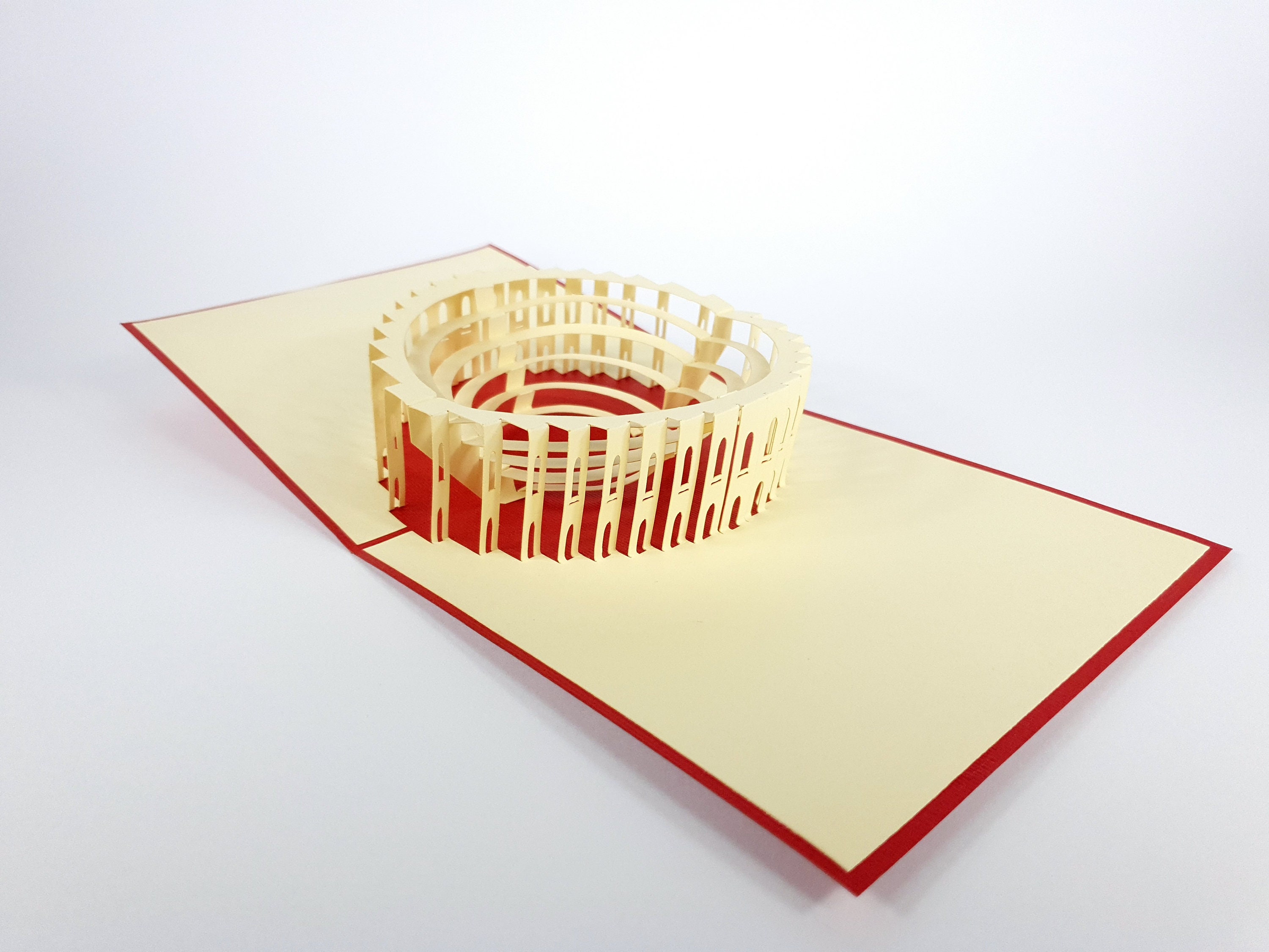 Colosseum Pop up Kirigiami 3D Cards Handmade Uniqe Birthday | Etsy